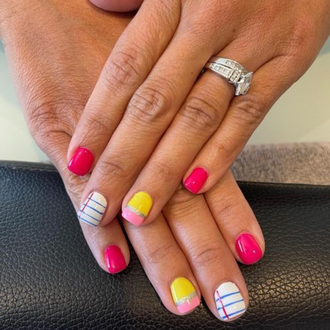 Teacher Press on Nails, Back to School Nails for Teachers, Classroom ...