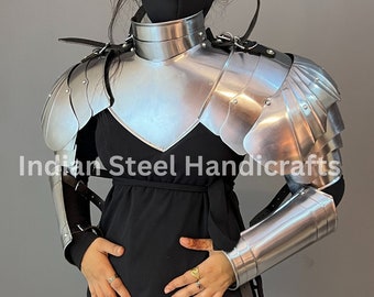 Knight Brave Female Armor, Gorget Pouldron Bracer Armor, Cosplay Armor ...