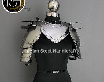 Knight Brave Female Armor, Gorget Pouldron Bracer Armor, Cosplay Armor ...