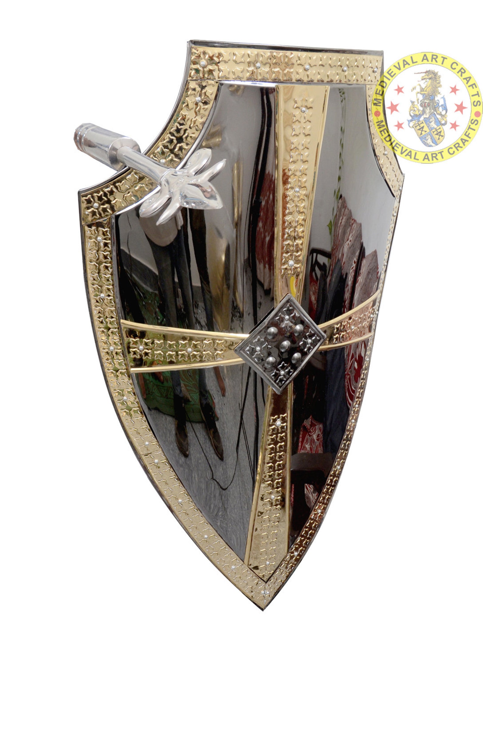 Crusader Knight Shield Combat Shield Gravitate Design Sca - Etsy