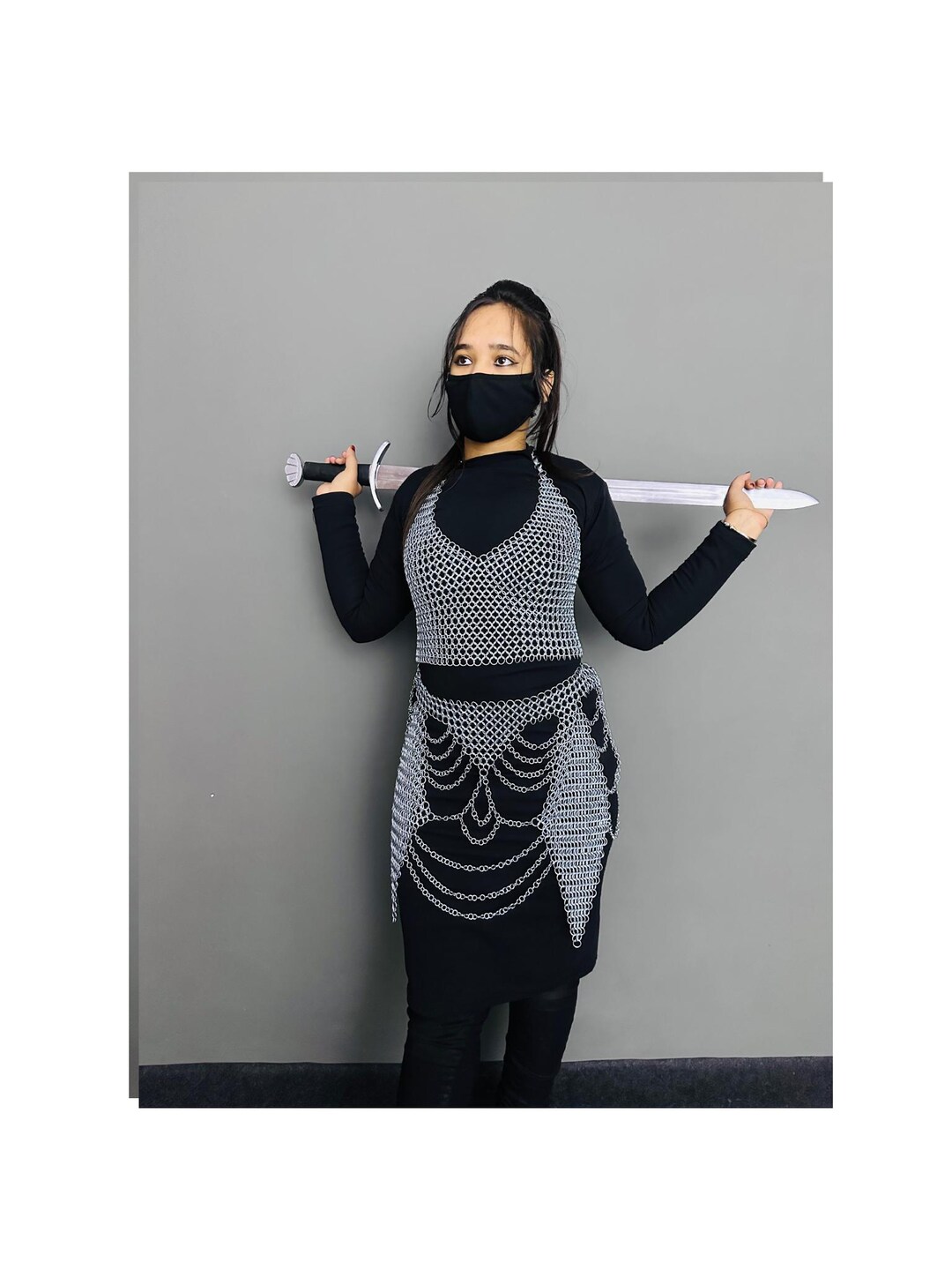 Chainmail Harness, Chainmail Chains Layers Top & Skirt, Rings Costume ...