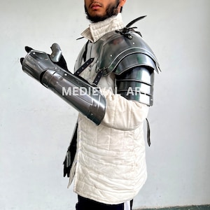 Medieval Knight Gorget Pauldron Armor Bracers & Leg Armor, Larp Armor ...