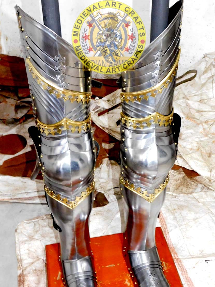 Leg combat armor set plate legs cuisses with poleyns and | Etsy
