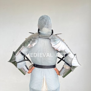 Medieval Gorget Armor, Full Arm Guards Armor, Larp Armor, Cosplay Armor ...