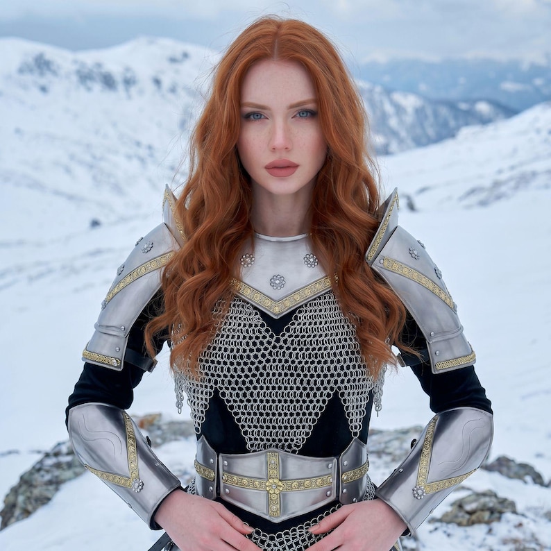 Handcrafted Medieval Steel Armor Set – Knight Suit With Gold Accents ...