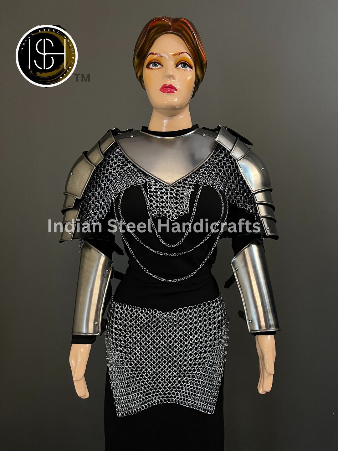 Medieval Pouldron Gorget Armor, Bracers Armor, Chainmail Armor,larp ...