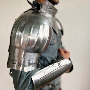 Medieval Pouldron Gorget Bracers Armor, Larp Armor, Cosplay Armor, Sca ...