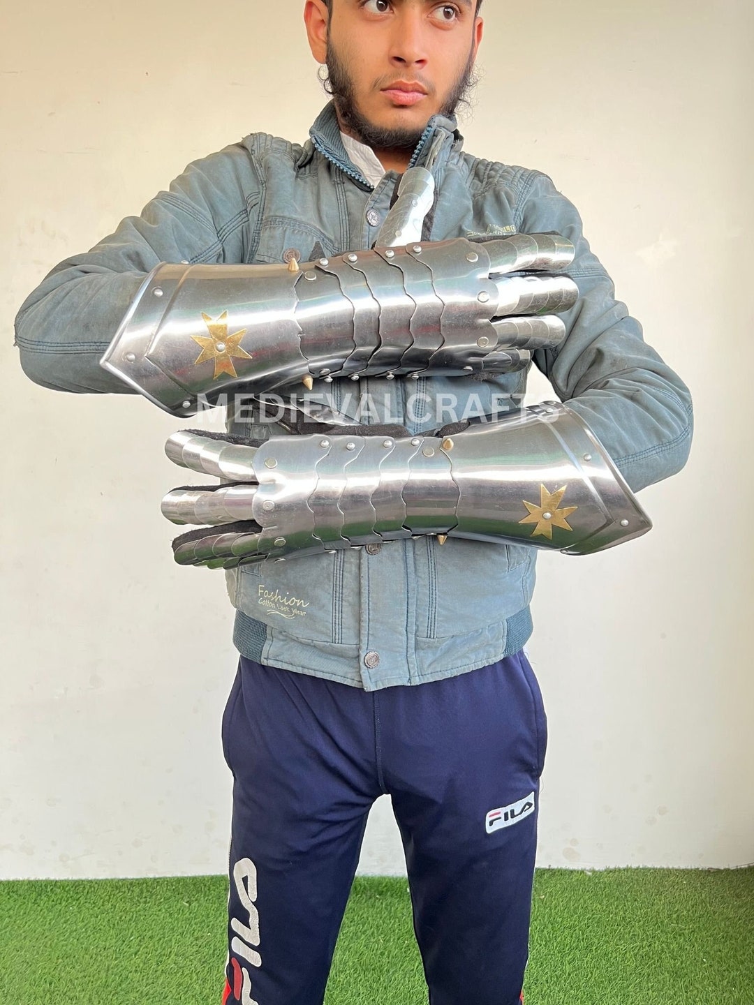 Knight Gauntlets Armor, Larp Armor, Cosplay Armor, Functional Finger ...