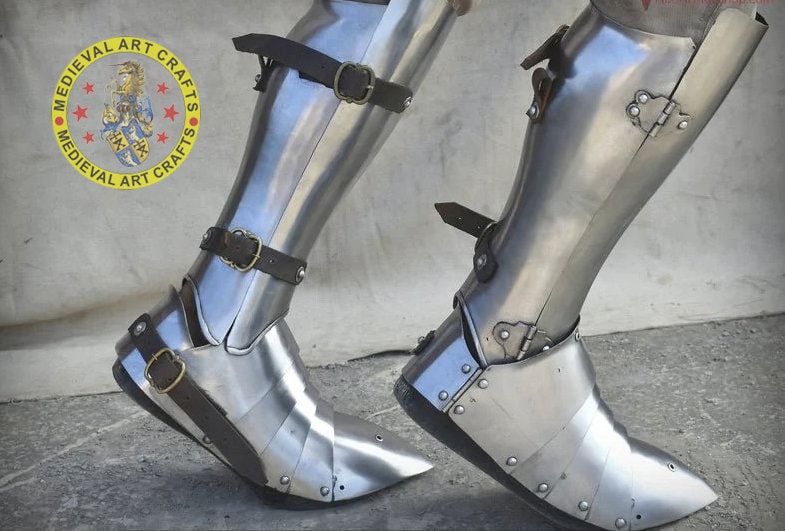 Medieval Knight Leg Guard &sabaton Armor Larp Armor - Etsy Australia