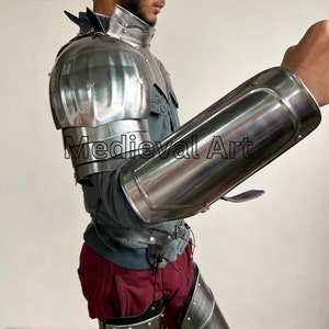 Medieval Pouldron Gorget Bracers Armor, Larp Armor, Cosplay Armor, Sca ...