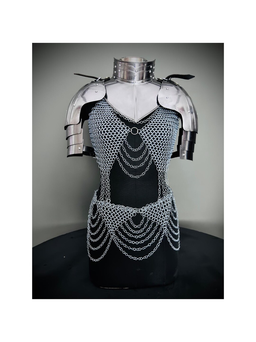 Medieval Viking Skirt & Top, Gorget Pauldrons,ren Faire Chainmaille ...