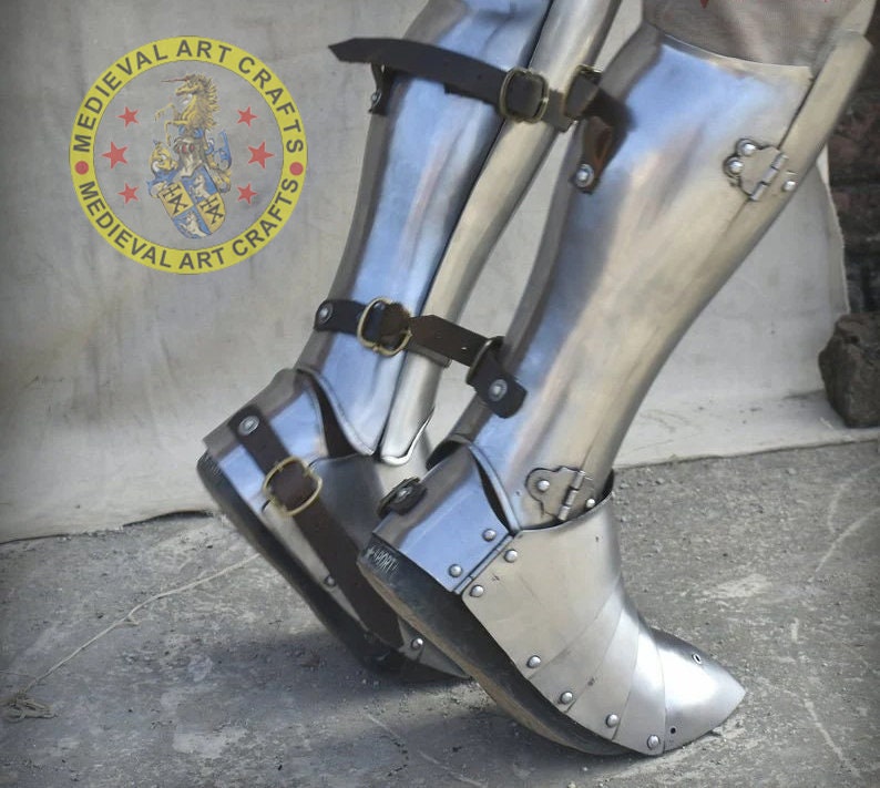 Medieval Knight Leg Guard & Sabaton Armor: Functional SCA LARP Cosplay ...