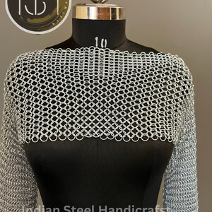 Chainmail Silver Long Sleeves, Chainmail Skirt, Handmade Loose Cropped ...