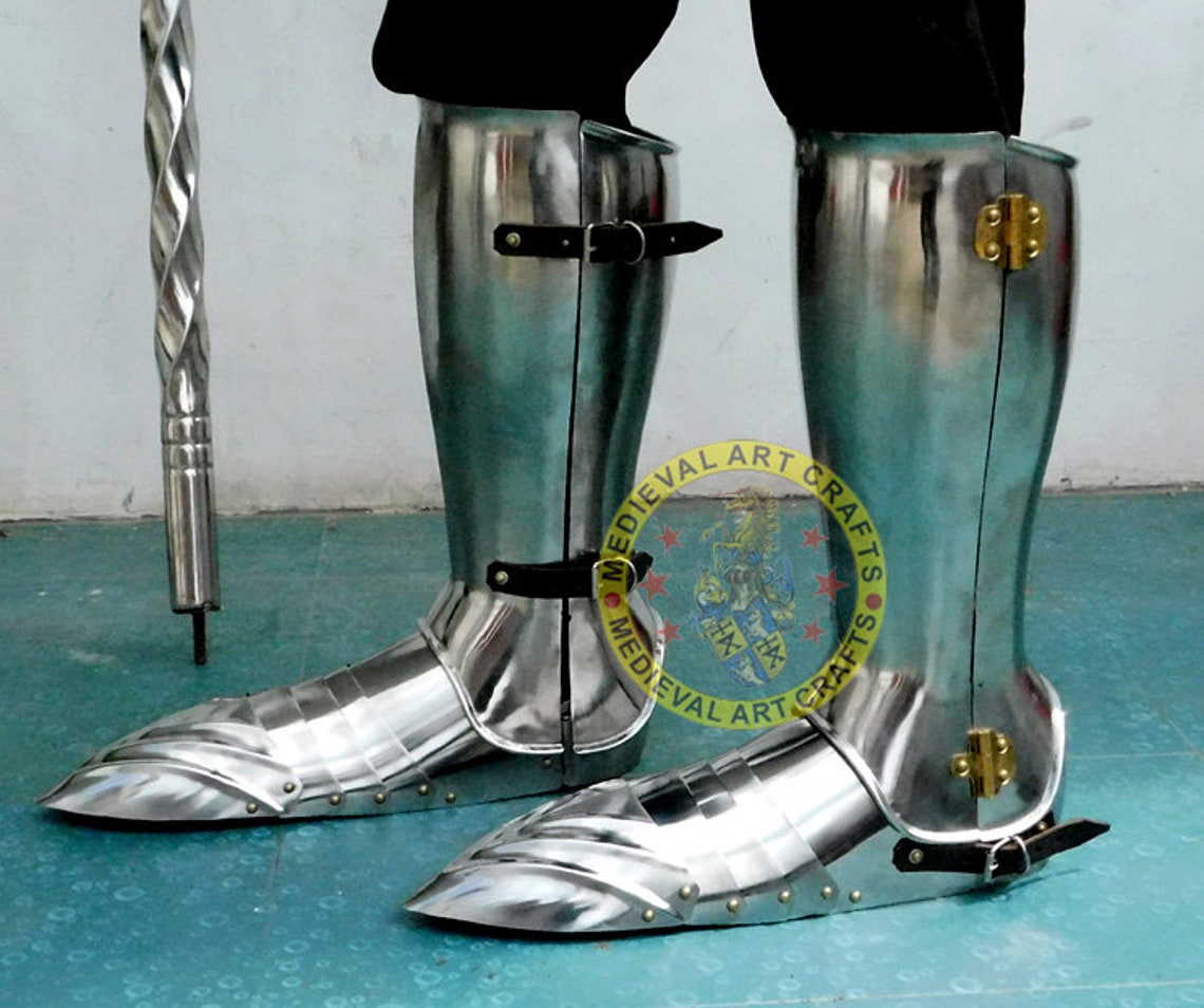 Knight Armor Sabatons Larp Armor Combat Armor Great Boots - Etsy