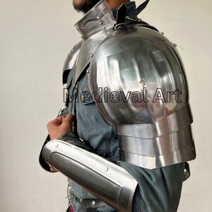Medieval Pouldron Gorget Bracers Armor, Larp Armor, Cosplay Armor, Sca ...