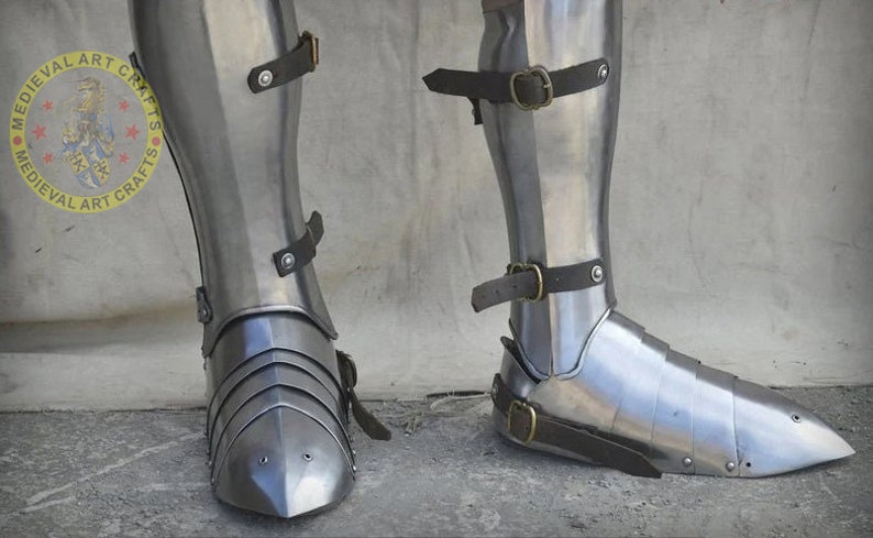 Medieval Knight Leg Guard & Sabaton Armor: Functional SCA LARP Cosplay ...