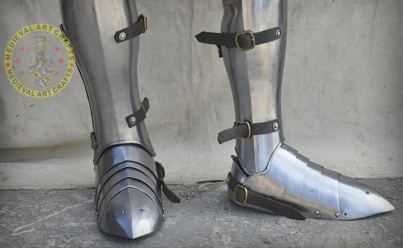 Medieval Knight Leg Guard & Sabaton Armor: Functional SCA LARP Cosplay ...