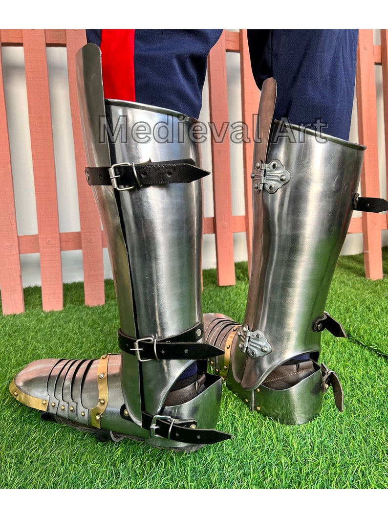 Steel Knight Leg Guard & Sabaton Armor: Functional SCA LARP Cosplay - Etsy