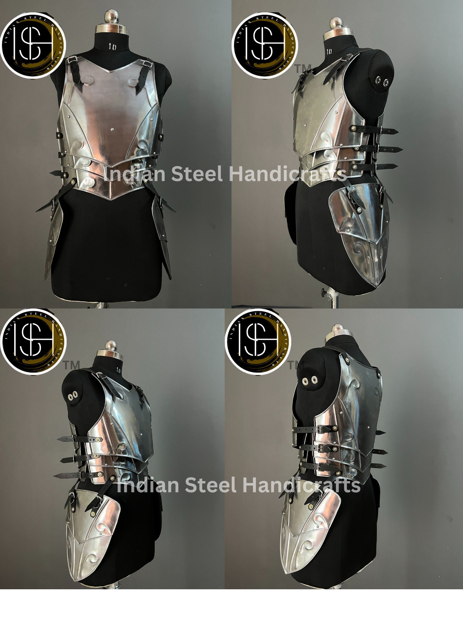 Steel Lady Armor: Medieval Knight Chest & Tasset - LARP Cosplay Costume ...