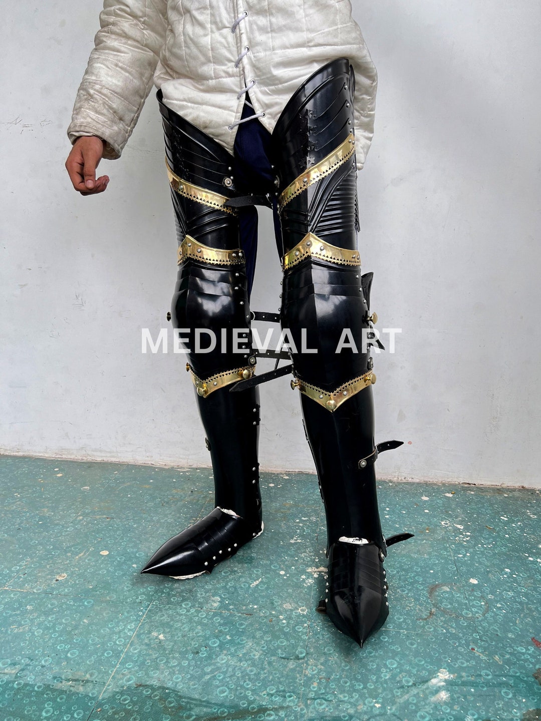 Medieval Knight Leg Guard Armor, Sabatone Armor, Larp Armor, Functional ...