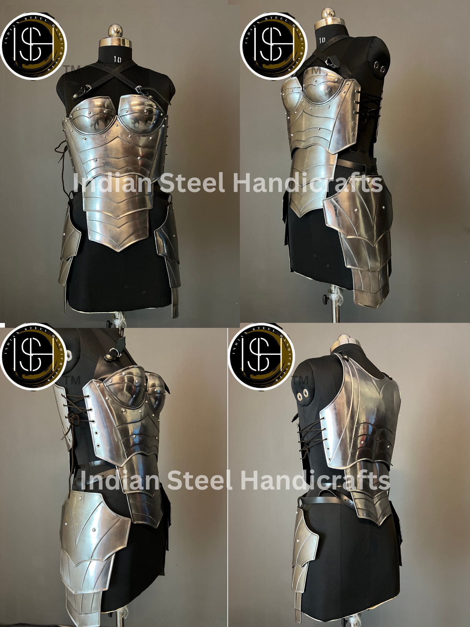 Steel Lady Armor: Medieval Knight Chest & Tasset - LARP Cosplay Costume ...