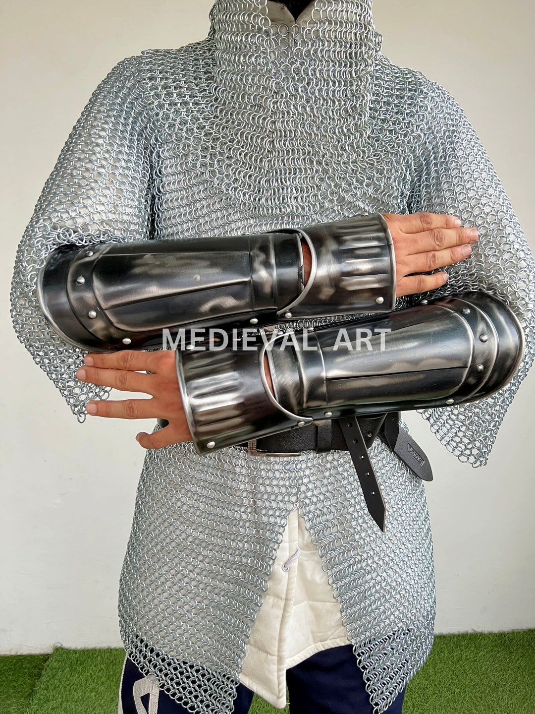 Medieval Knight Leg Armor, Bracers Armor, Larp Armor, Fantasy Armor ...