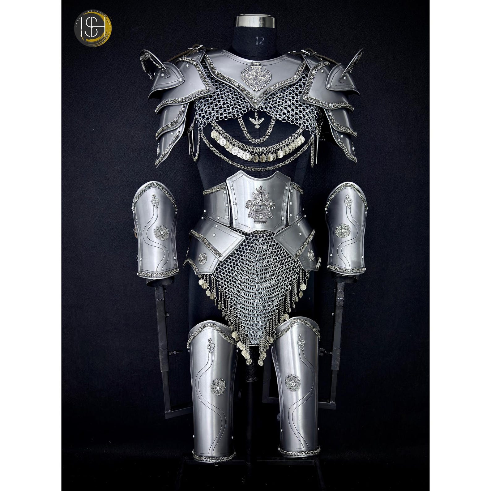Medieval Steel Female Armor Set, Chainmail Skirt, Lady Knight Costume ...