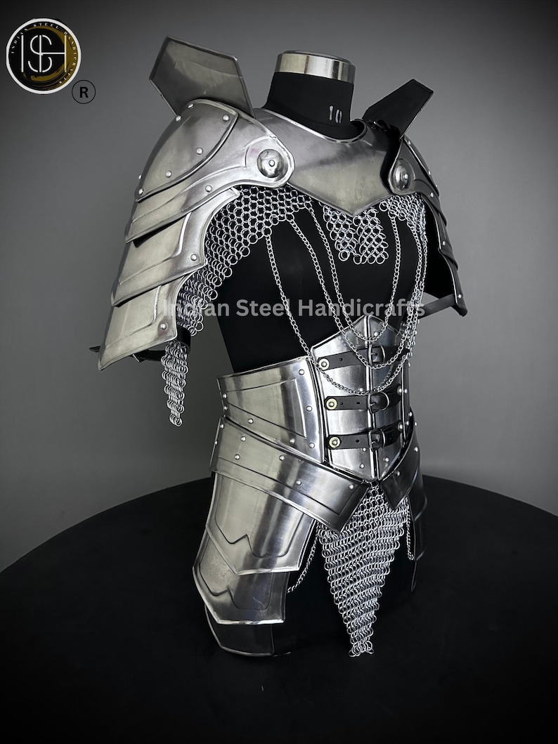 Medieval Steel Cuirass Armor: Gorget, Pauldron, Chainmail - LARP ...