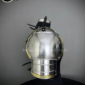 Medieval Pouldron Gorget Armor, Brass Decor Larp Armor, Cosplay Armor ...