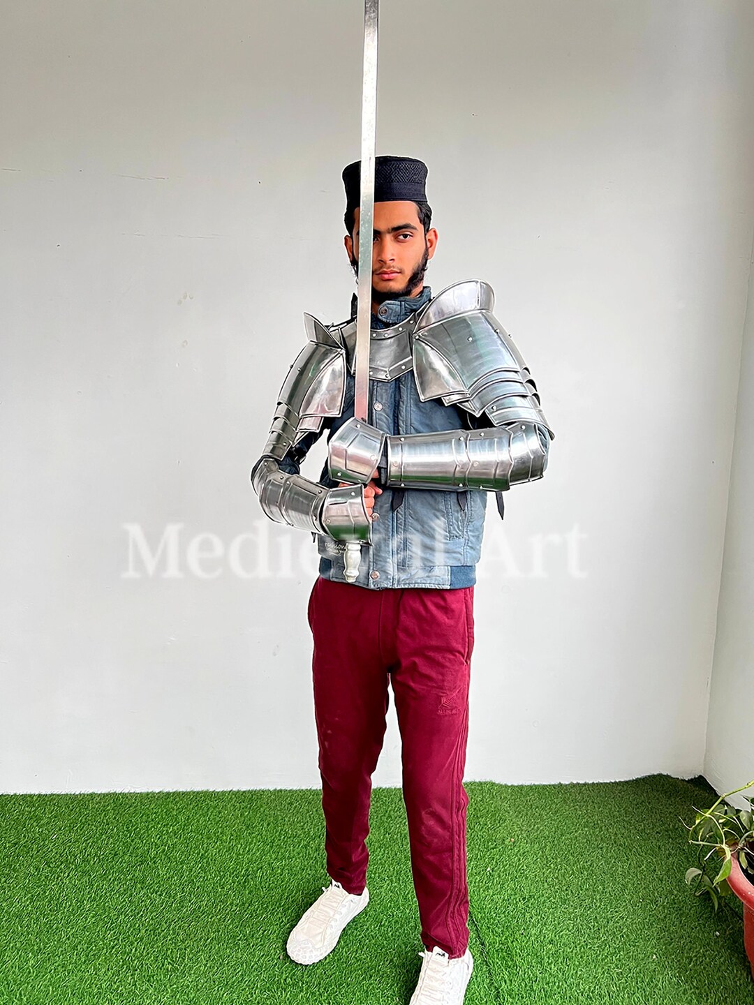 Medieval Knight Pouldron Gorget Armor, Bracers Armor, Larp Armor ...