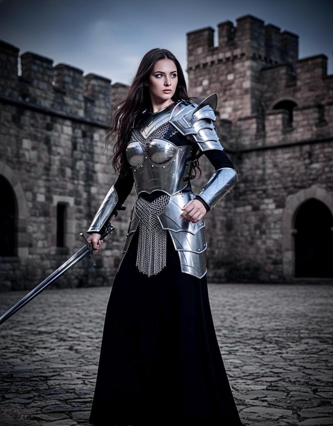 Brave Lady Knight Armor, Breast Armor, Medieval Fantasy Costume for ...