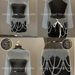 Chainmail Silver Long Sleeves, Chainmail Skirt, Handmade Loose Cropped ...