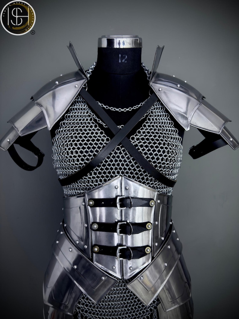 Brave Lady Medieval Cuirass Armor – Steel & Chainmail Cosplay for LARP ...