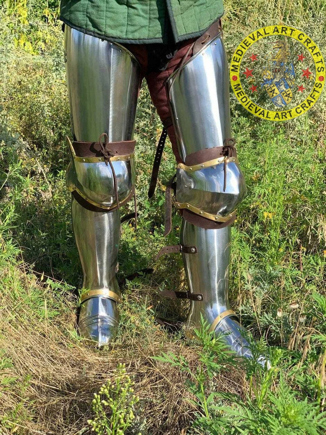 Medieval Knight Leg Guard Armor, Sabatone Armor, Larp Armor, Functional ...