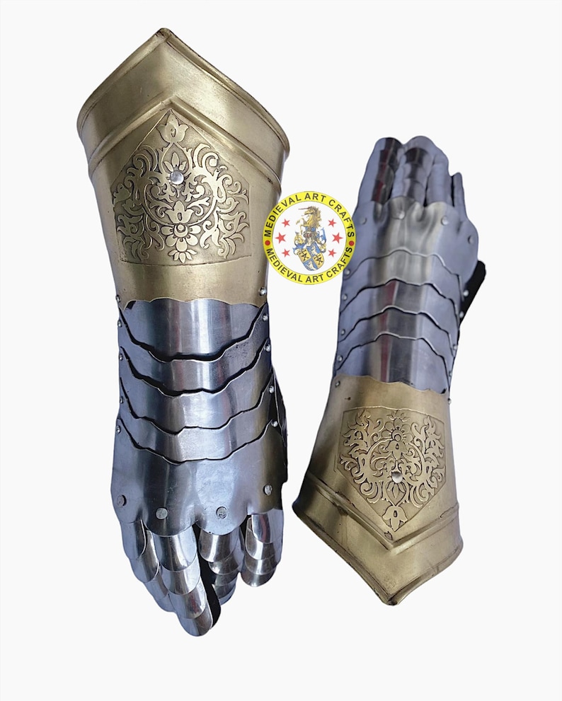 Medieval Knight Gauntlet Armor Etching Work Gloves Sca - Etsy