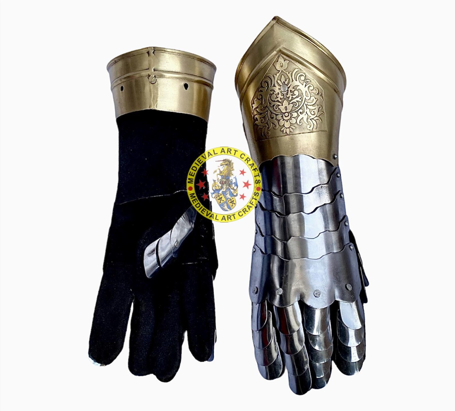 Medieval Knight Gauntlet Armor Etching Work Gloves Sca - Etsy