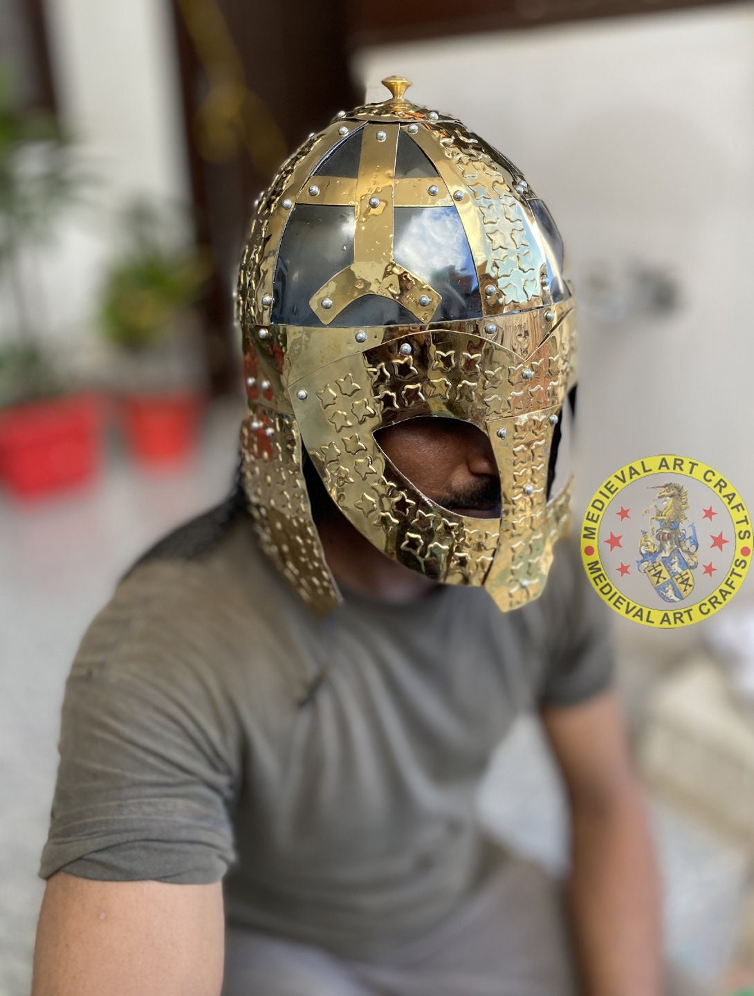 Viking Chain Male Helmet Viking Helmet Gravitate Design | Etsy
