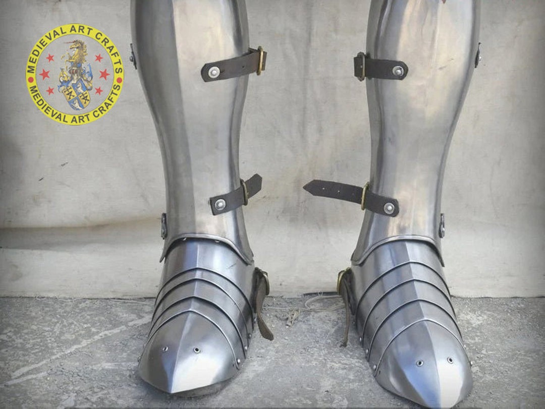 Medieval Knight Leg Guard & Sabaton Armor: Functional SCA LARP Cosplay ...