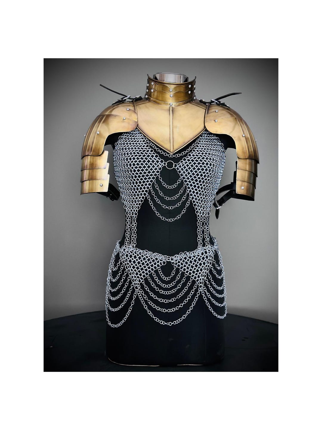 Medieval Viking Skirt & Top, Gorget Pauldrons,ren Faire Chainmaille ...