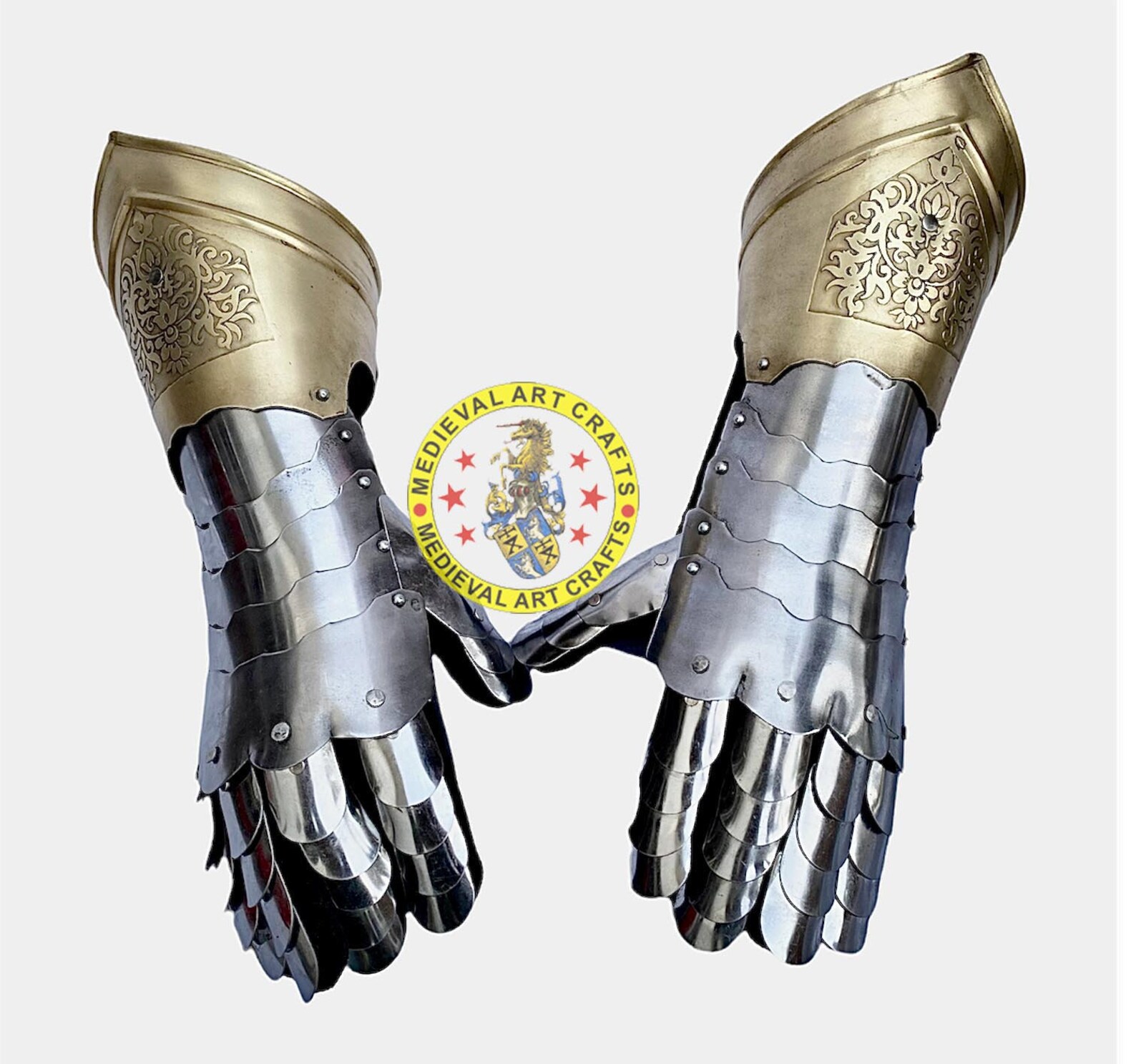 Medieval Knight Gauntlet Armor Etching Work Gloves Sca - Etsy