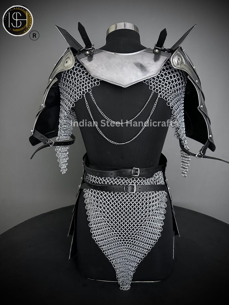 Medieval Steel Cuirass Armor: Gorget, Pauldron, Chainmail - LARP ...