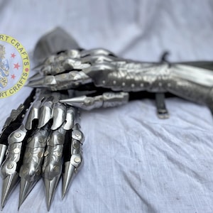 Medieval Knight Gauntlet Armor, Fantasy Gloves Armor, Etching Work, Sca ...