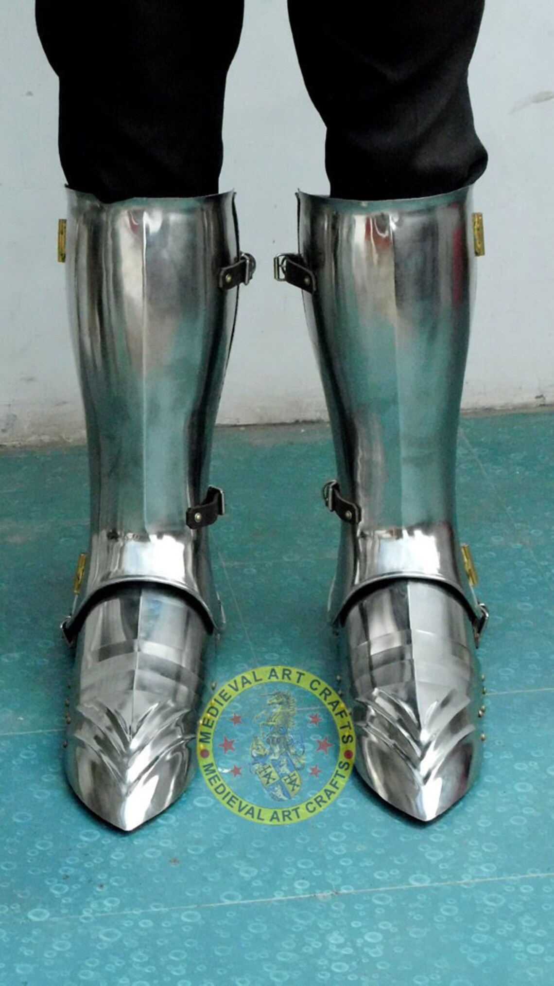 Knight Armor Sabatons Larp Armor Combat Armor Great Boots - Etsy