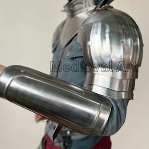 Medieval Pouldron Gorget Bracers Armor, Larp Armor, Cosplay Armor, Sca ...