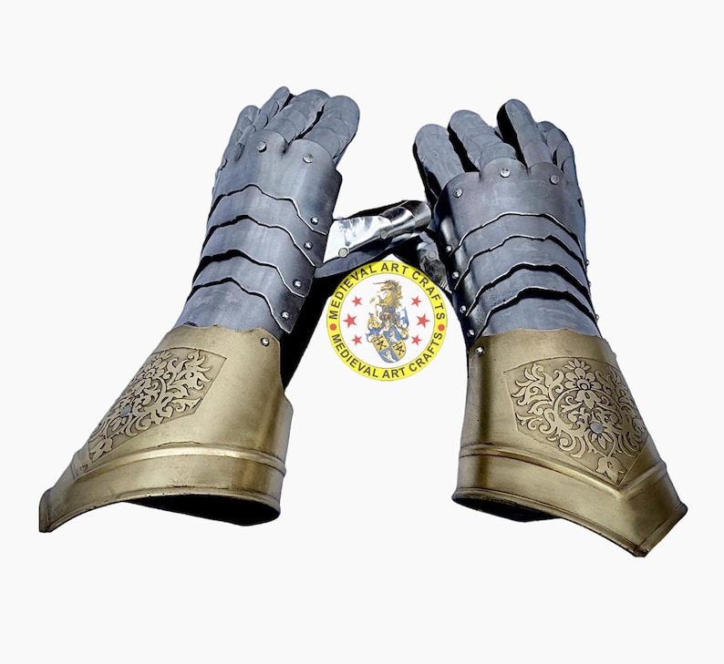 Medieval Knight Gauntlet Armor Etching Work Gloves Sca - Etsy