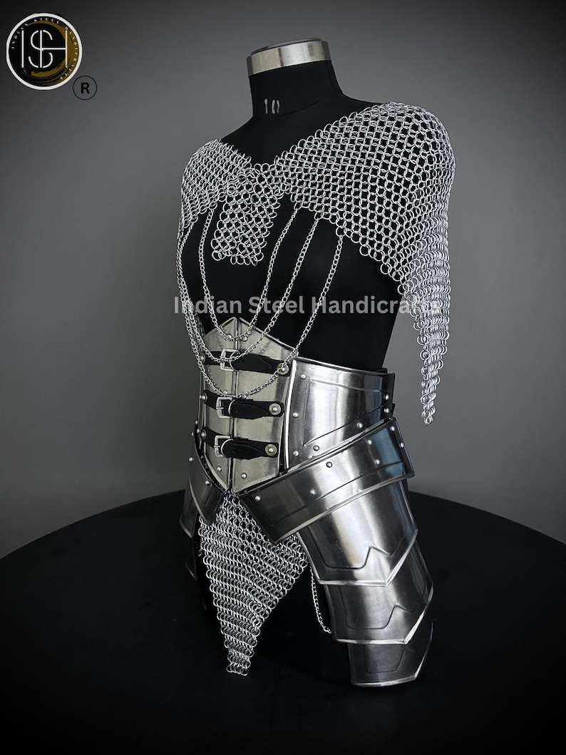 Steel Corset Armor: Medieval Chainmail Top & Skirt - SCA LARP Cosplay ...