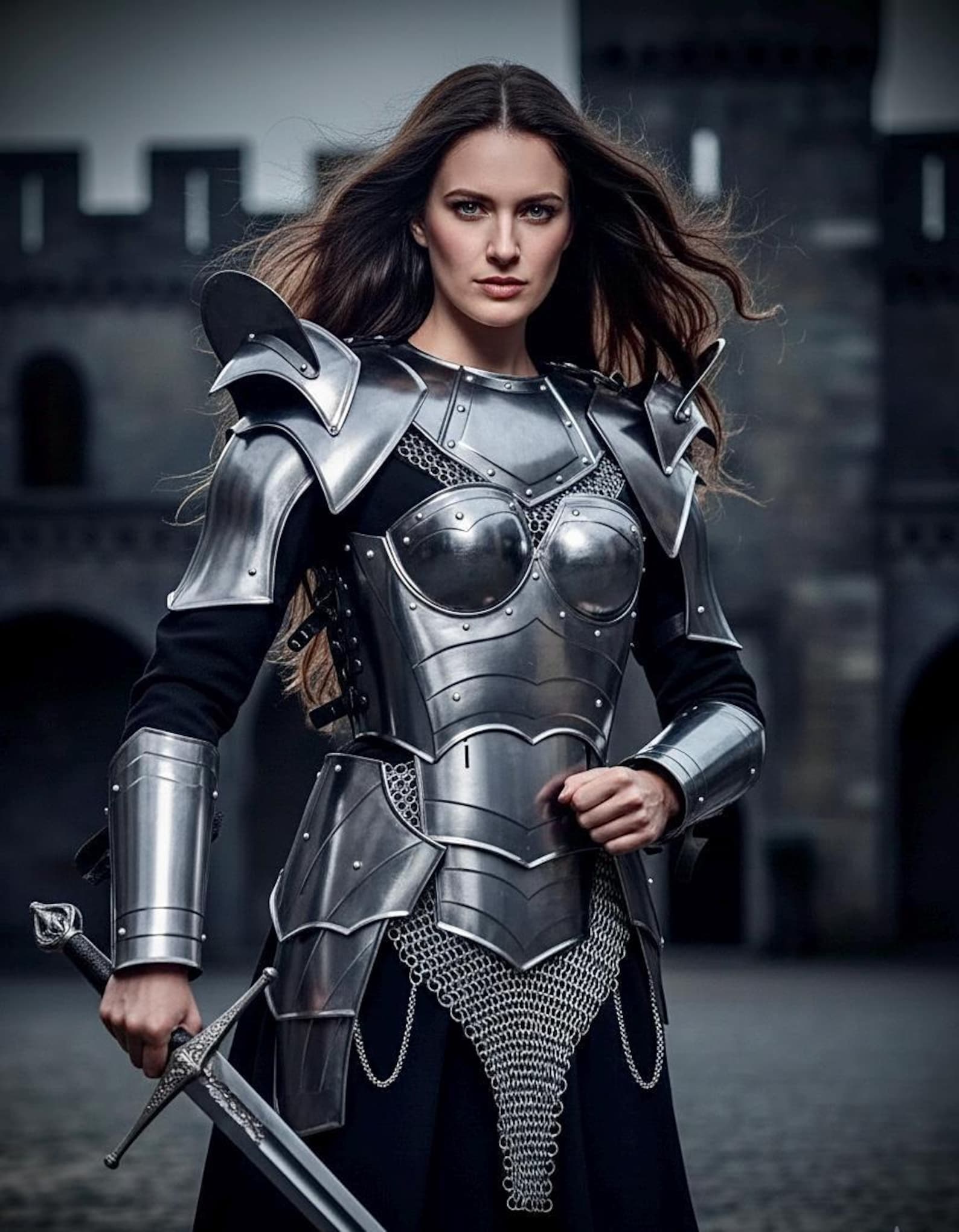 Brave Lady Knight Armor – Medieval Fantasy Costume for Cosplay & LARP ...