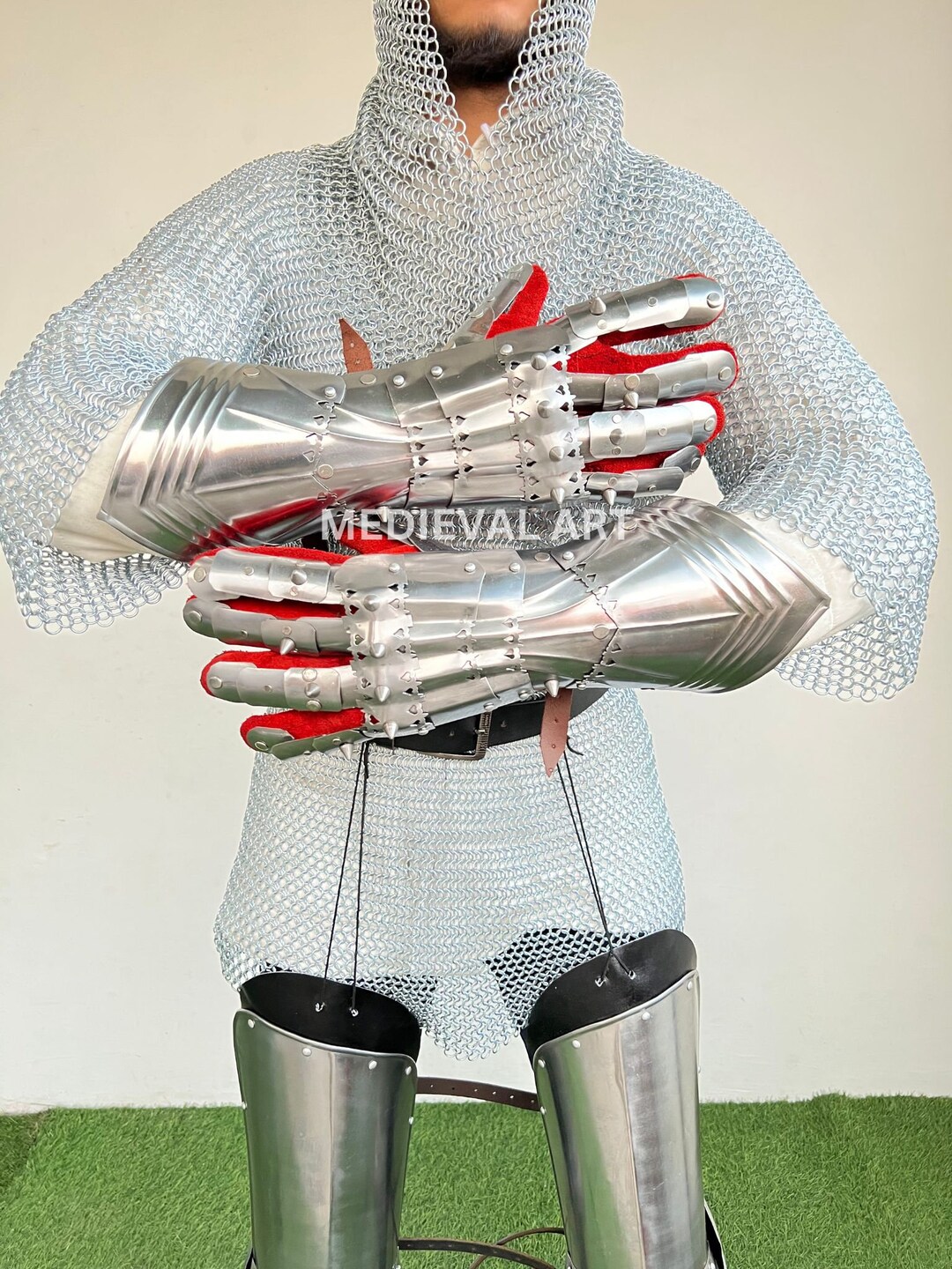 Knight Gauntlets Armor, Larp Armor, Cosplay Armor, Functional Finger ...