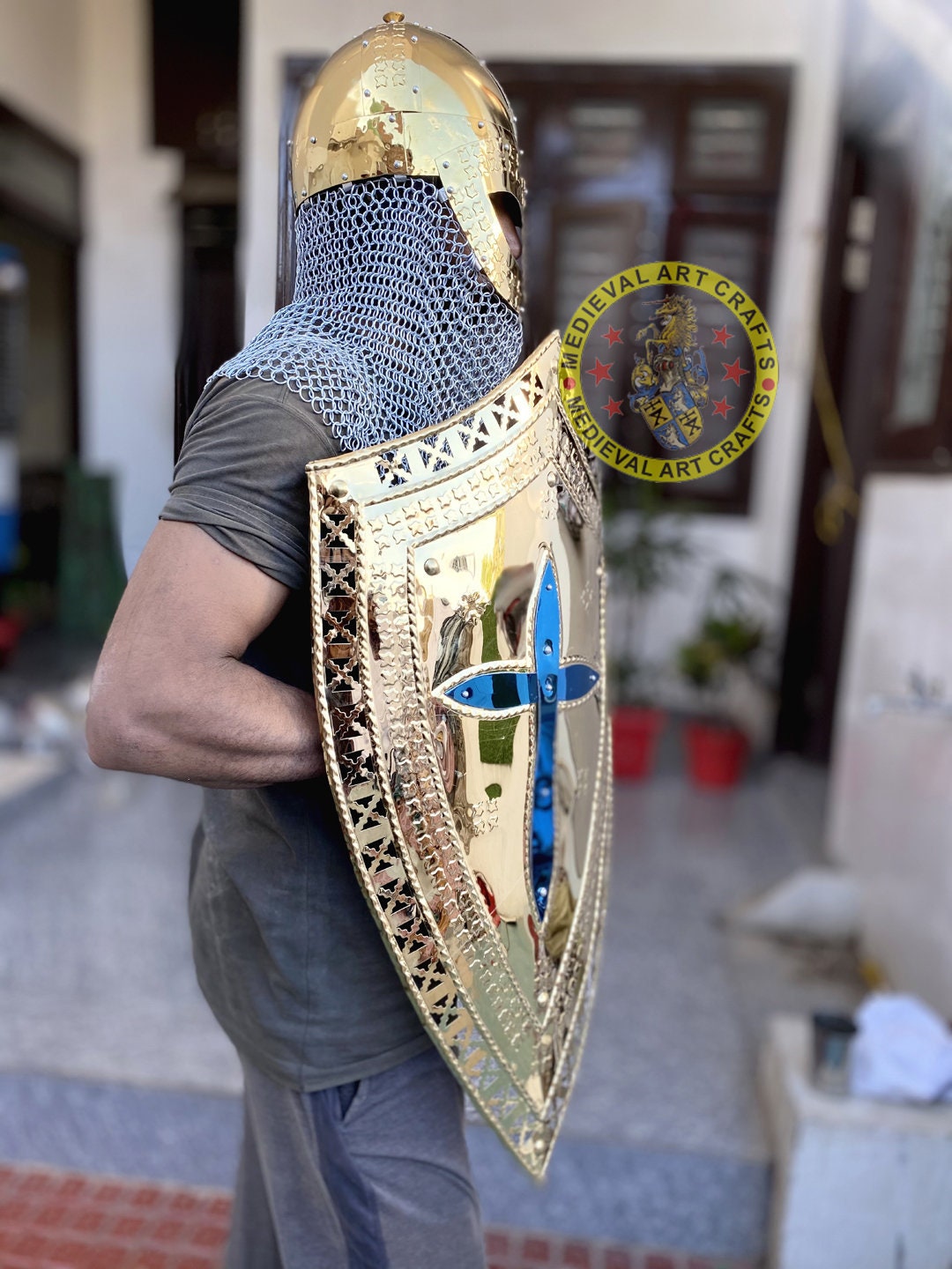 Crusader Knight Shield Larp Armor Fantasy Shield Armor - Etsy