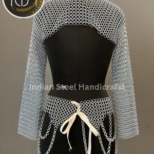 Chainmail Silver Long Sleeves, Chainmail Skirt, Handmade Loose Cropped ...